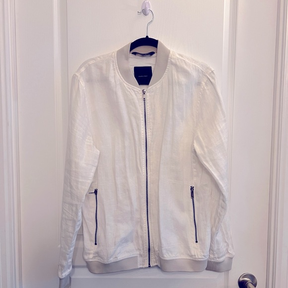 Zara | Jackets & Coats | Zara White Light Linen Jacket | Poshmark
